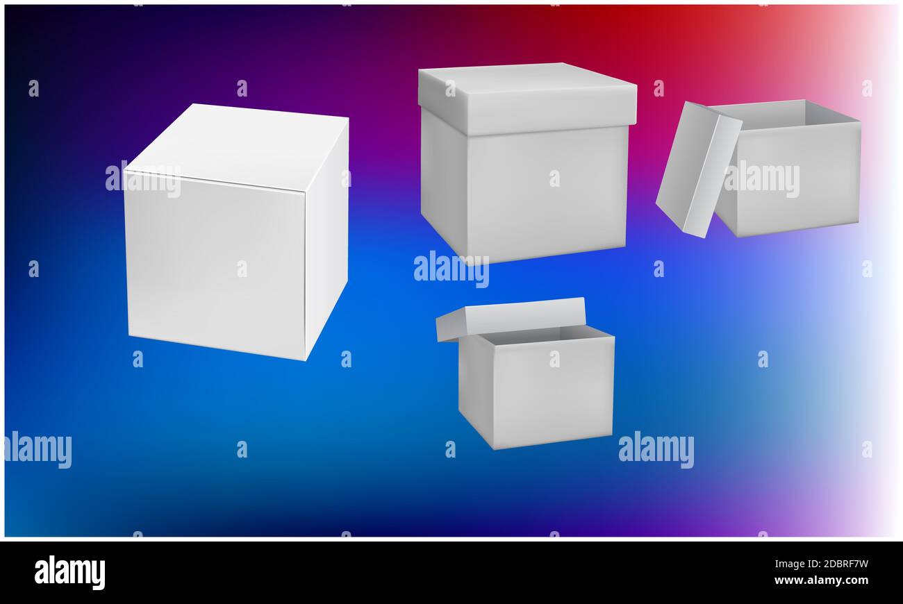 mock up illustration of big empty boxes on abstract background Stock ...