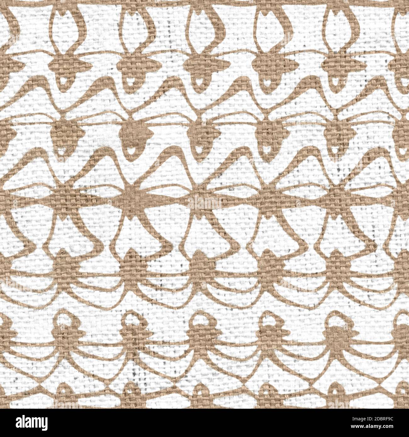 Seamless burlap with white paint pattern overlay Stock Photo - Alamy