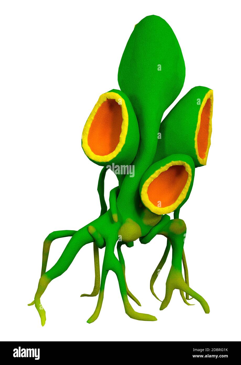 3D rendering of a fantasy alien plant isolated on white background ...