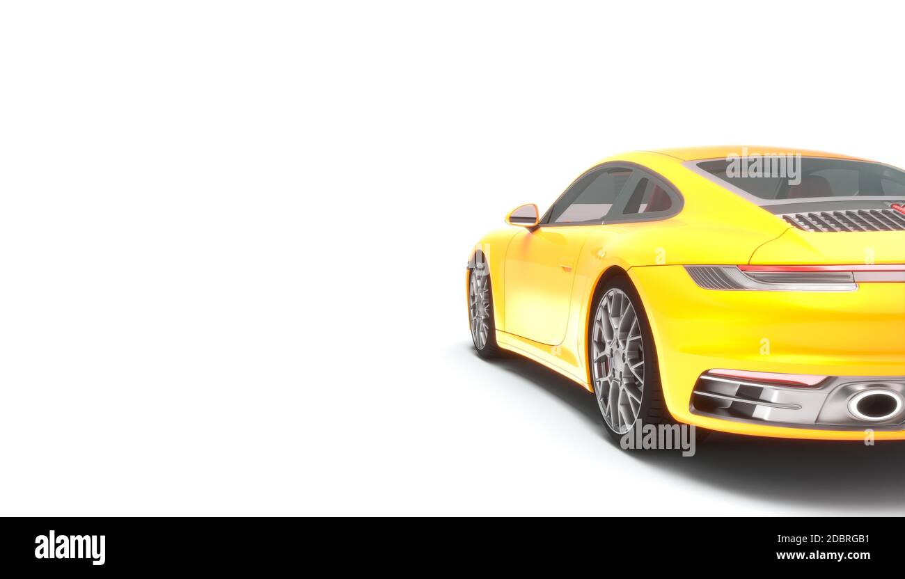 3d render of a sports car on a white background. nobody around Stock ...