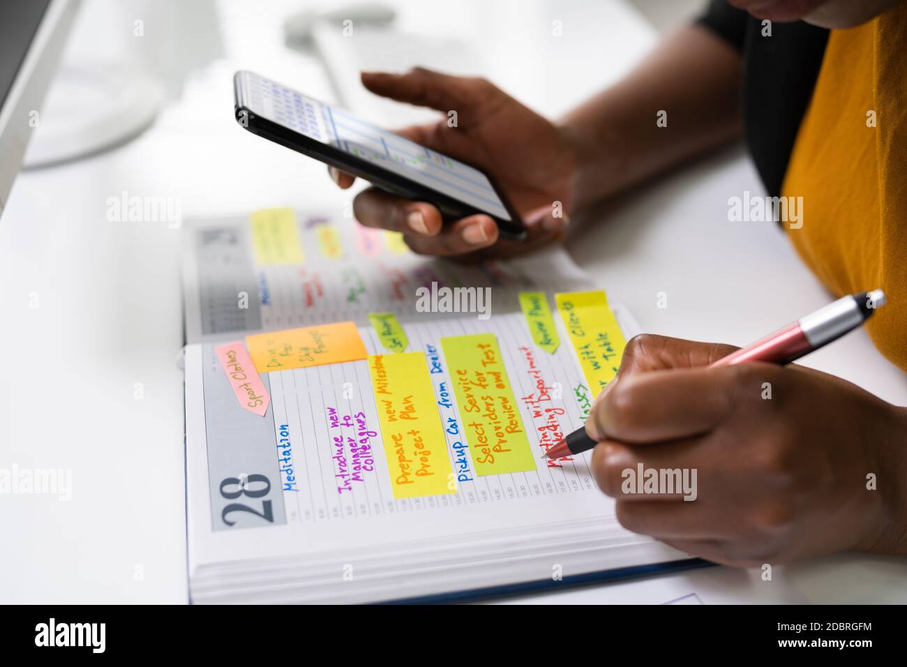 Agenda Meeting Plan Schedule In Personal Organizer Stock Photo - Alamy
