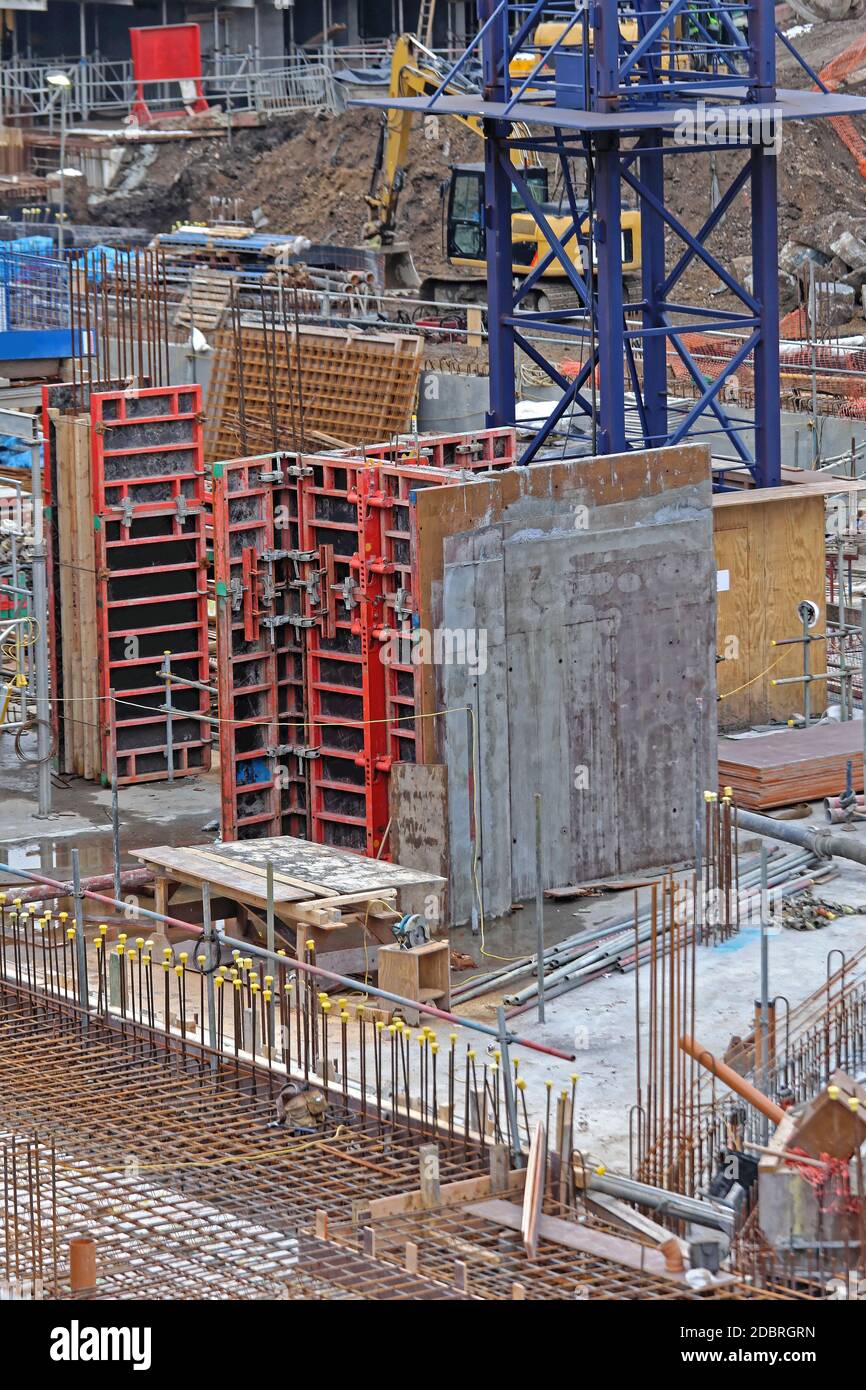 Scaffolding Concrete Forms at Construction Site in London Stock Photo ...