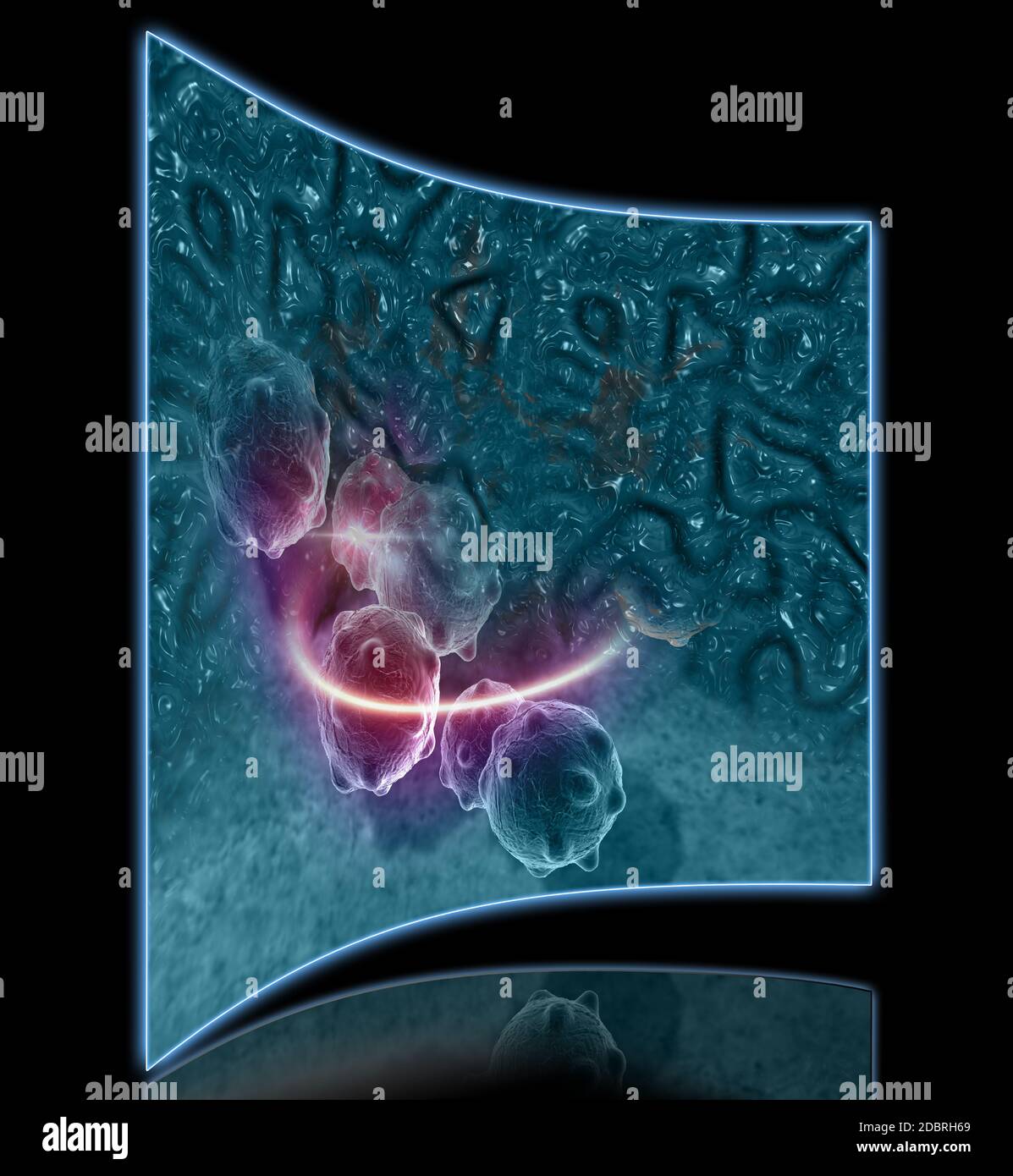 cancer cell made in 3d software Stock Photo - Alamy