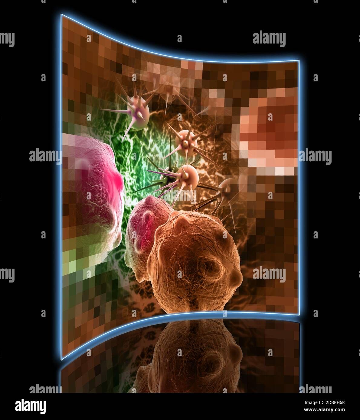 cancer cell made in 3d software Stock Photo - Alamy