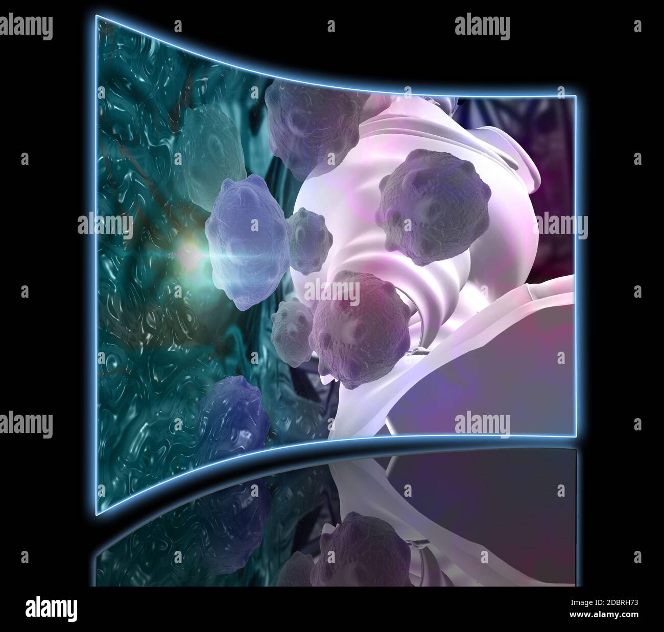 cancer cell made in 3d software Stock Photo - Alamy