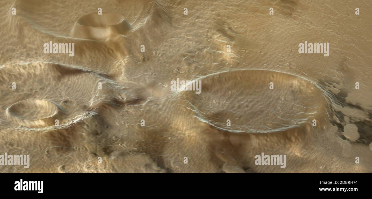 alien terrain with craters made in 3d software Stock Photo - Alamy