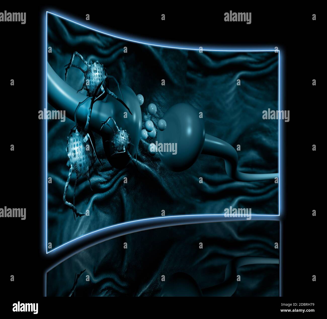 cancer cell made in 3d software Stock Photo - Alamy
