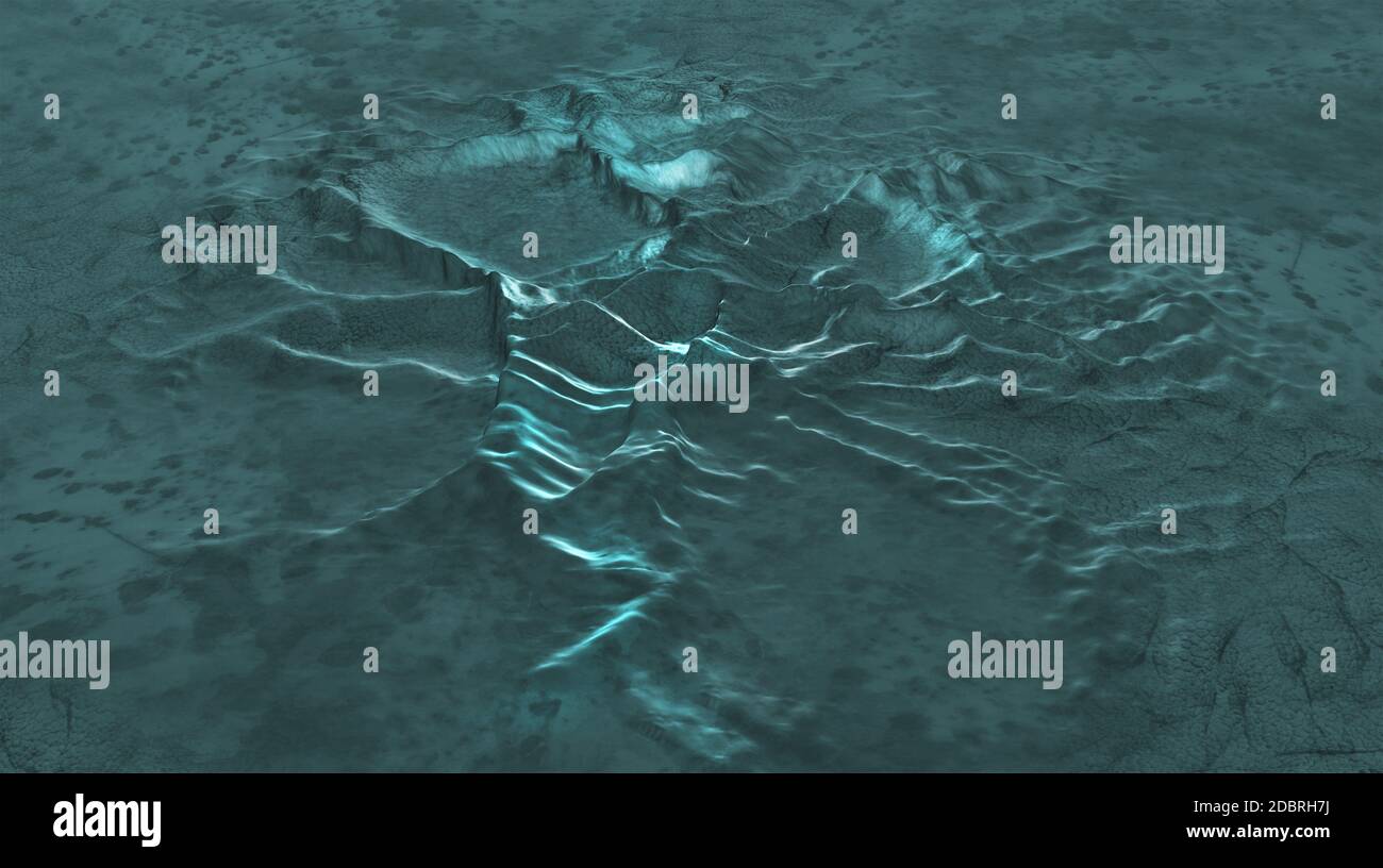 alien terrain with craters made in 3d software Stock Photo - Alamy