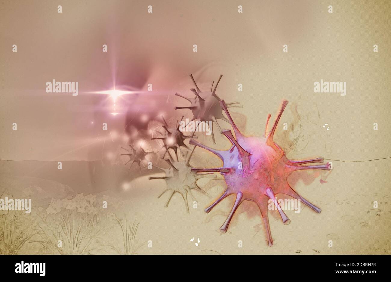 Pollen allergy concept made in 3d software Stock Photo - Alamy