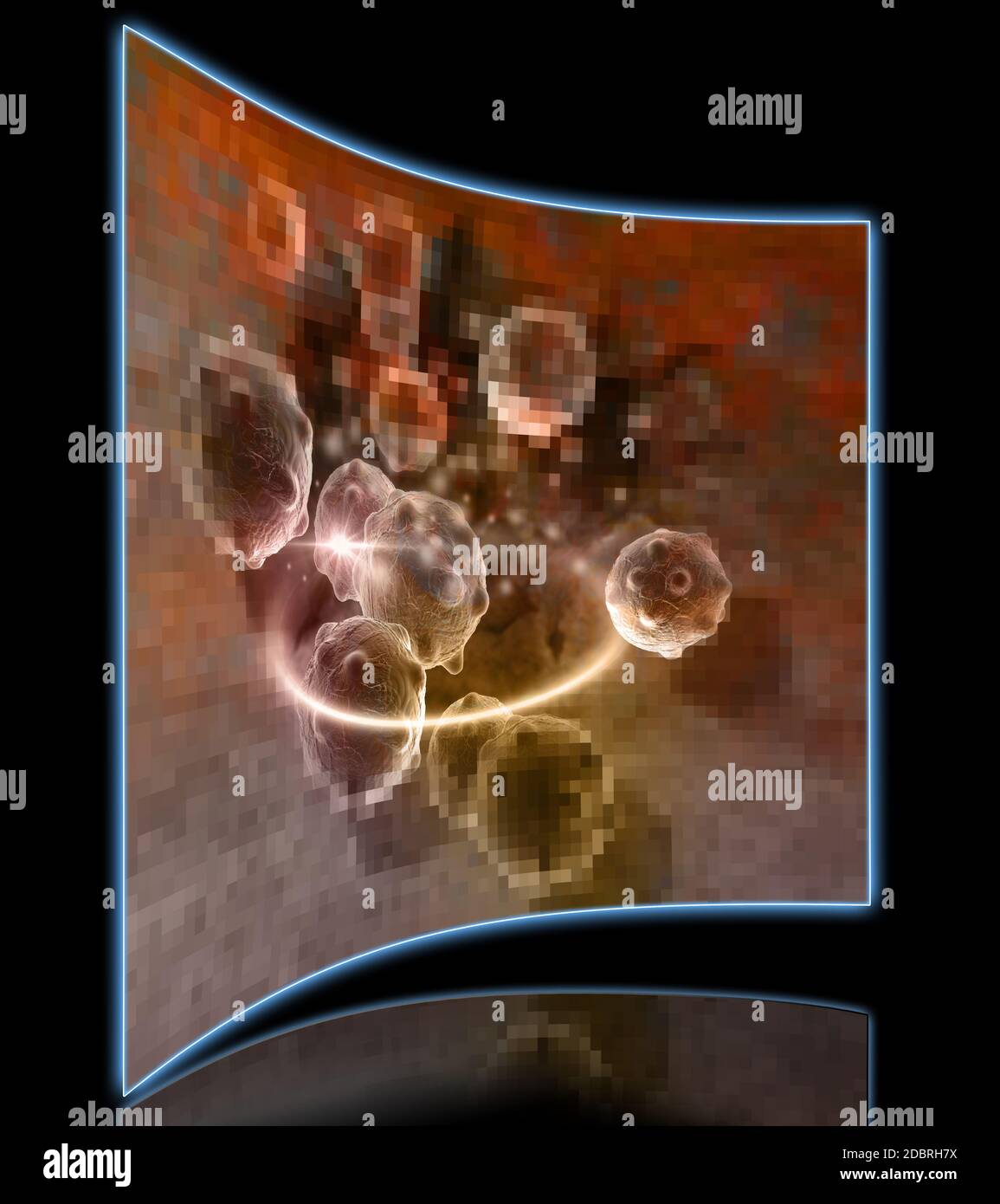 cancer cell made in 3d software Stock Photo - Alamy