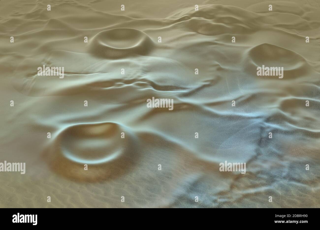 alien terrain with craters made in 3d software Stock Photo - Alamy