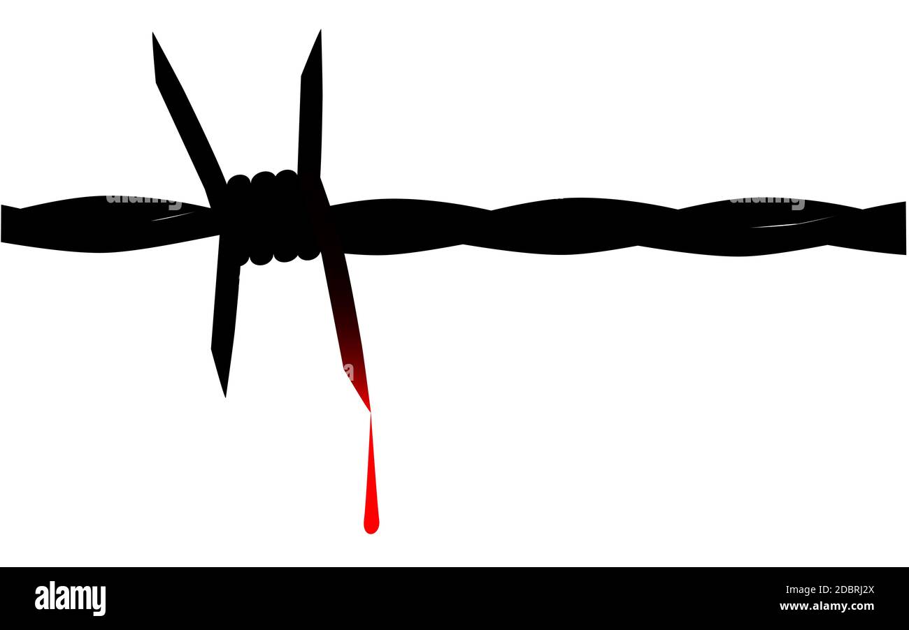 Metal fence with barbed wire Cut Out Stock Images & Pictures - Alamy