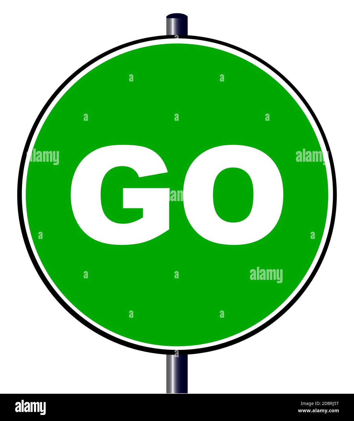 The go green traffic sign isolated over a white background Stock Photo ...