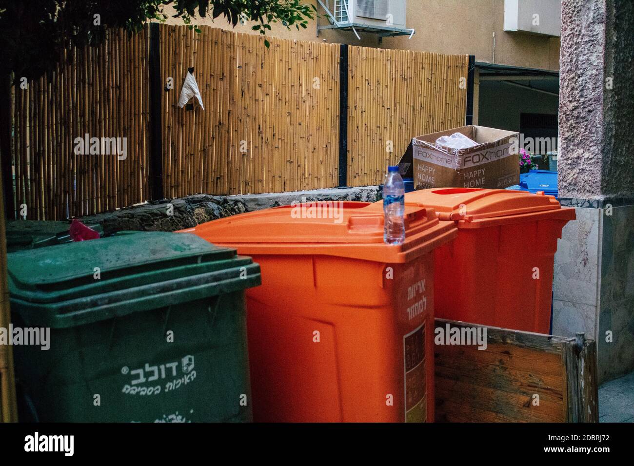 Tel Aviv Israel November 17, 2020 Closeup of garbage container in the ...
