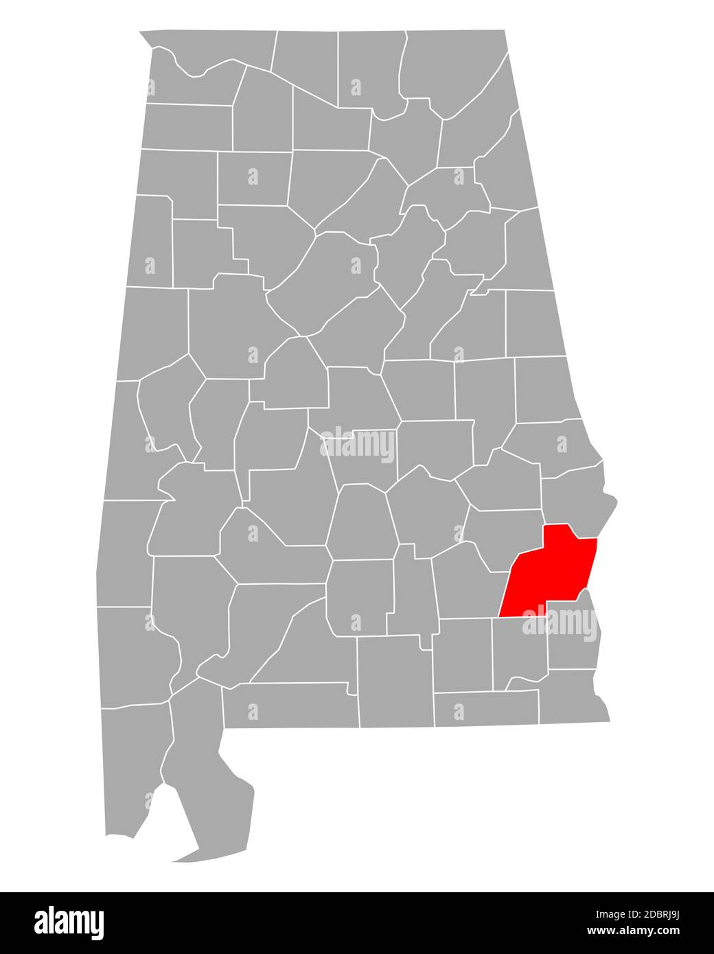 Map of Barbour in Alabama Stock Photo - Alamy