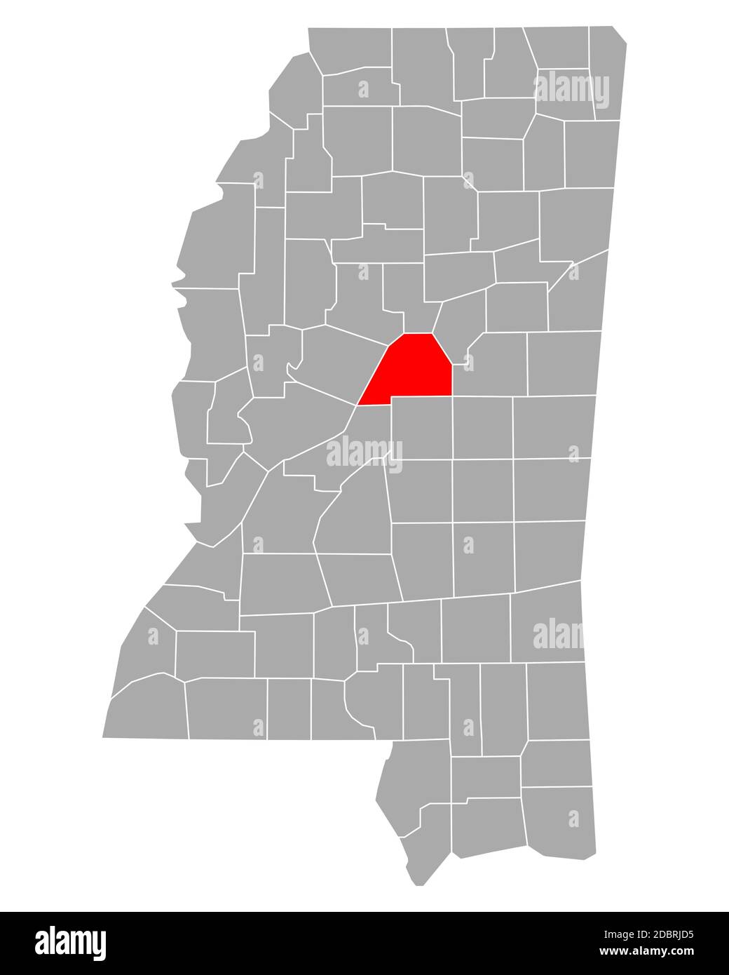 Map of Attala in Mississippi Stock Photo - Alamy