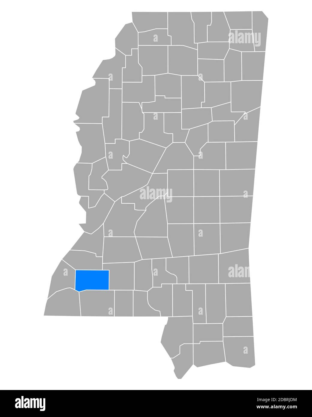 Map of Franklin in Mississippi Stock Photo - Alamy