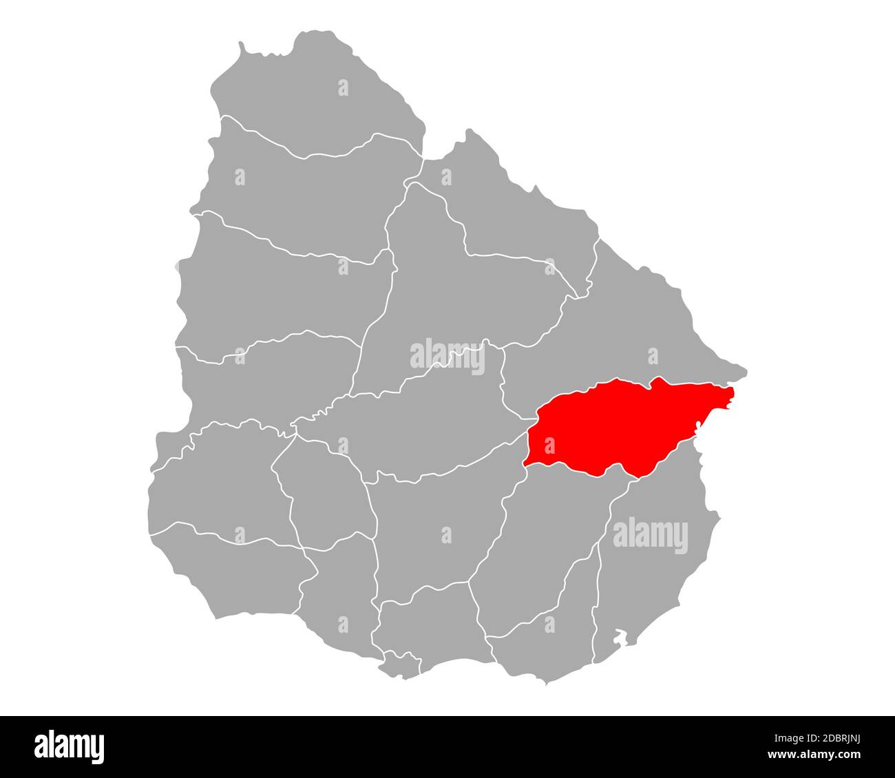 Map of Treinta y Tres in Uruguay Stock Photo - Alamy