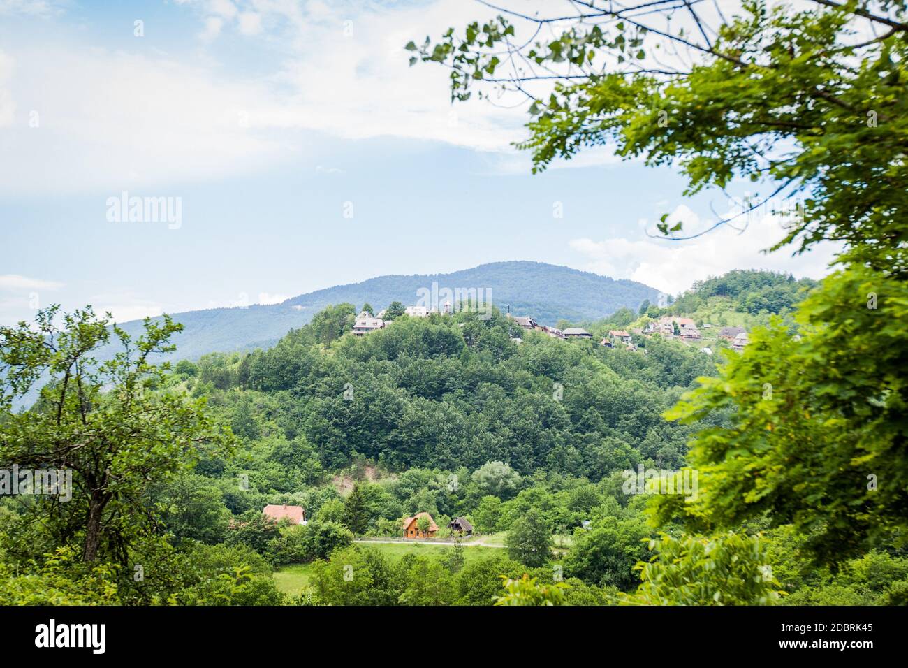 Beautiful nature landscape , panoramic view on countryside in Serbia ...