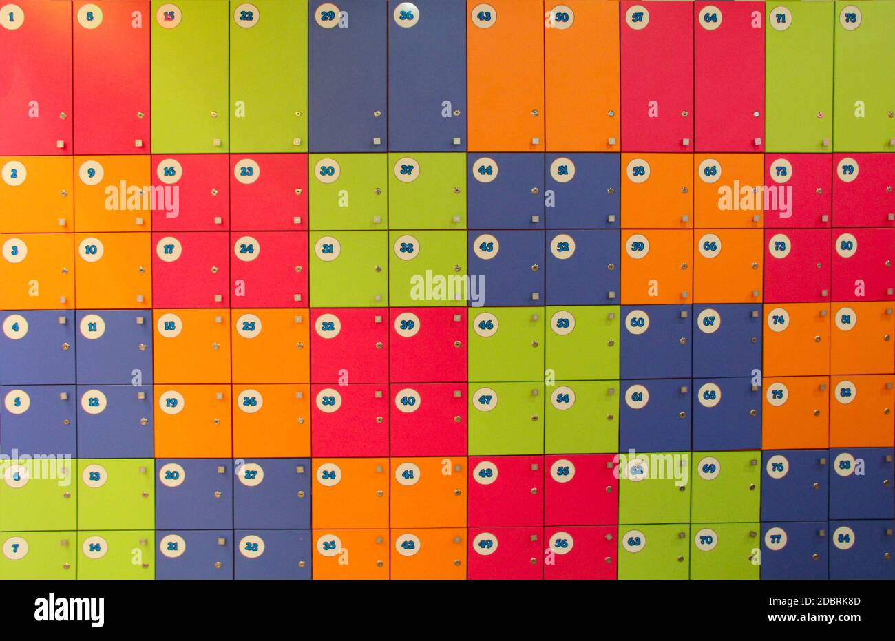 Multicolored children cabinet lockers. Colored lockers for storage in ...