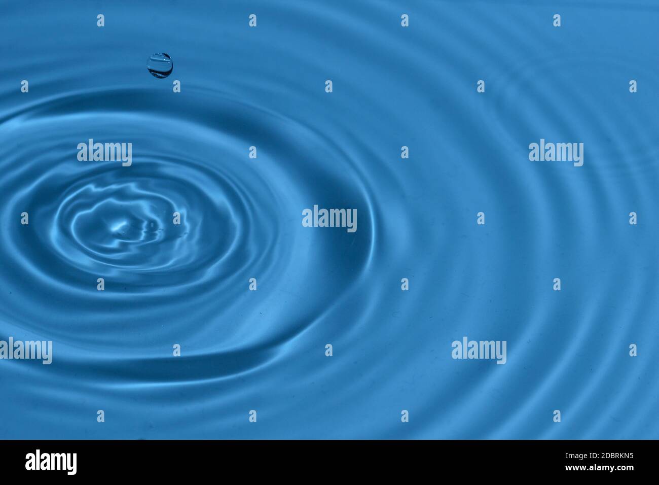 Texture, background with falling water drops and waves with blue water ...