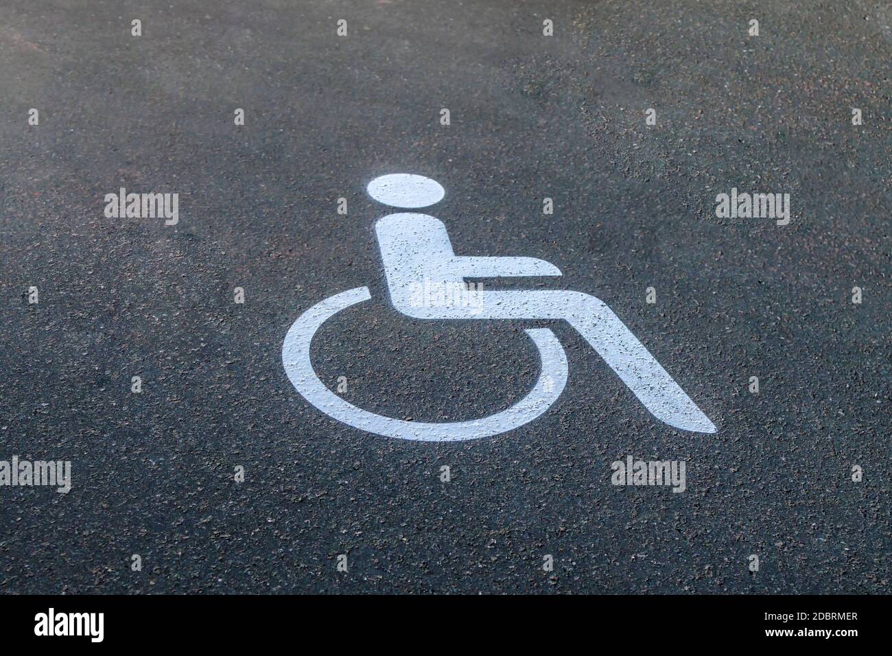 White Road marking for wheelchair users on asphalt Stock Photo - Alamy