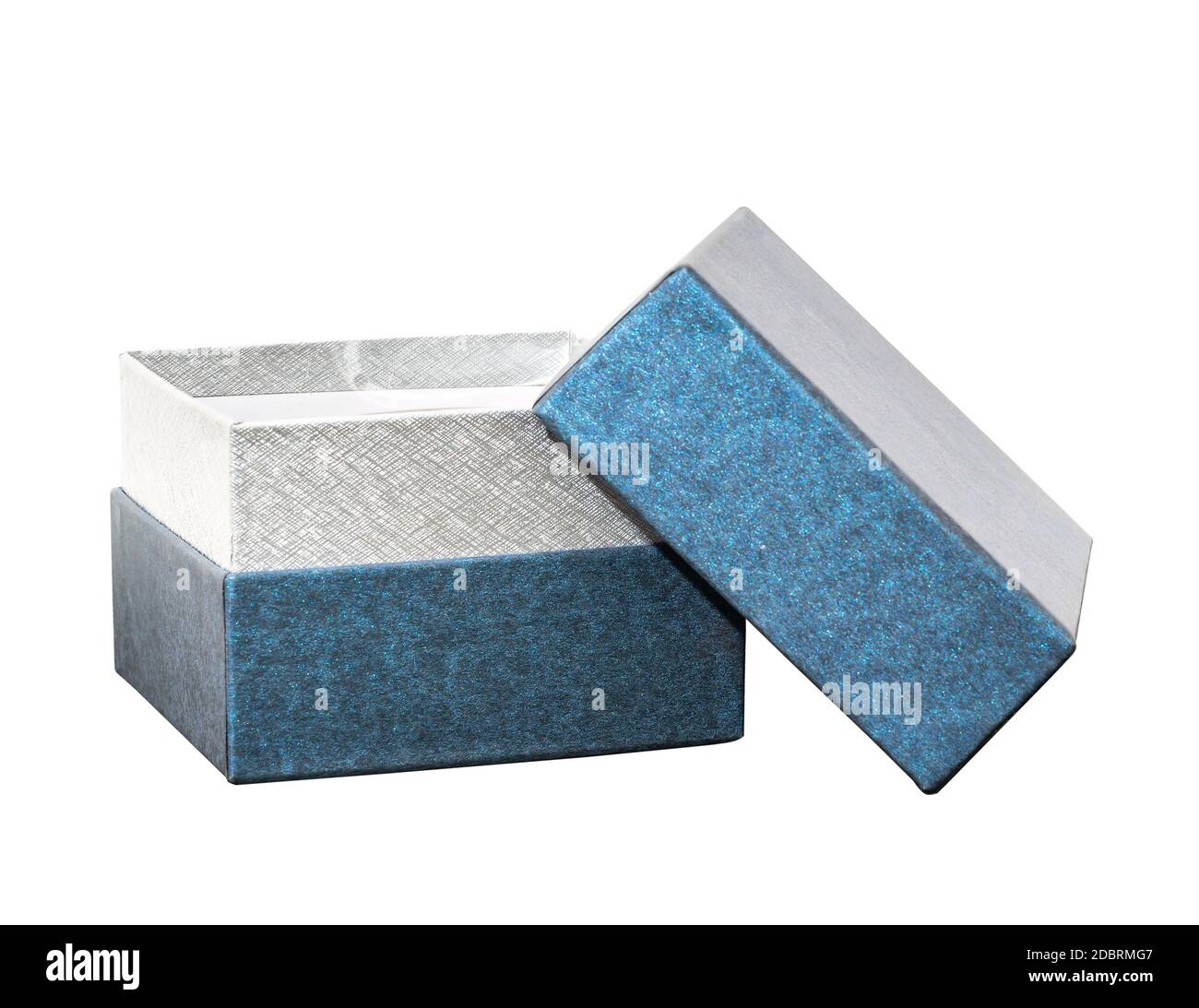 Blue gift box without ribbon isolate on white background Stock Photo ...