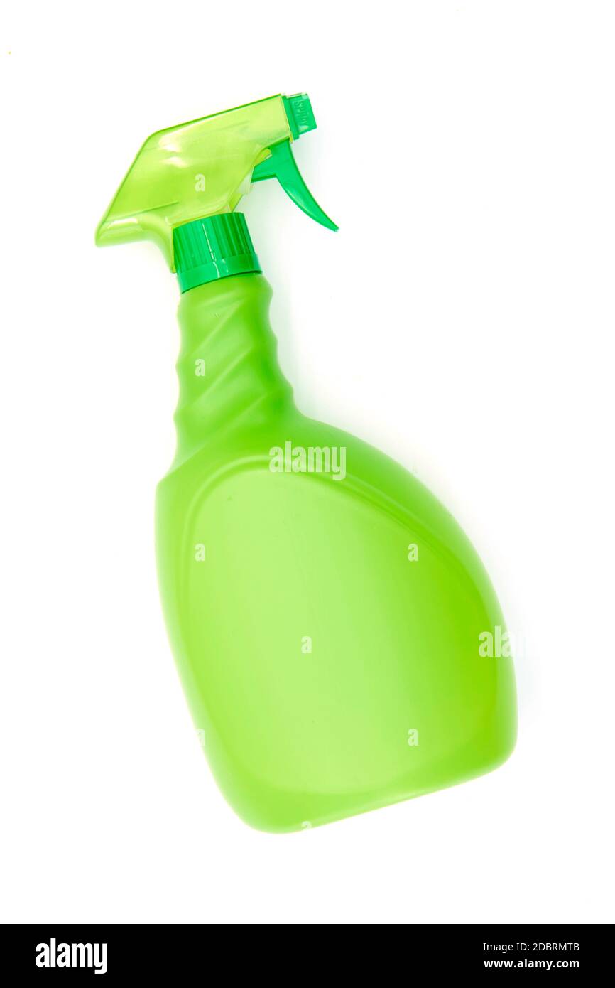 A studio photo of a green spray bottle Stock Photo - Alamy