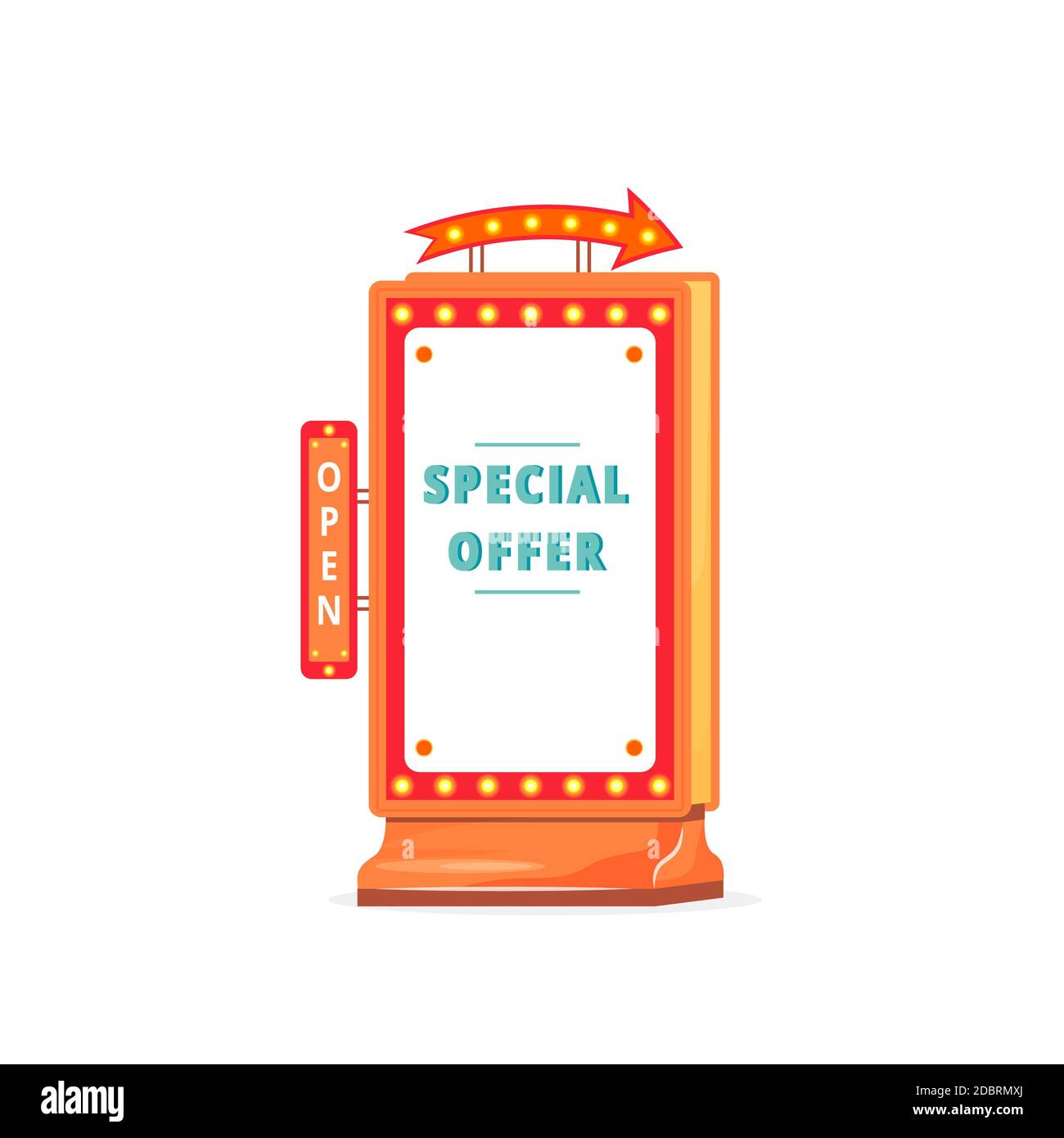 Special offer vector advert board sign illustration. Shopping sale ...