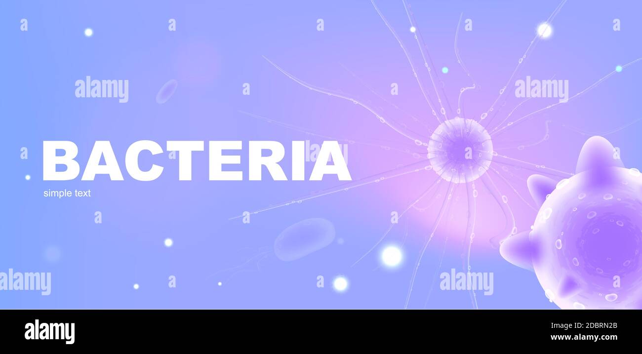 Bacteria realistic vector banner template. Bacteriology research ...
