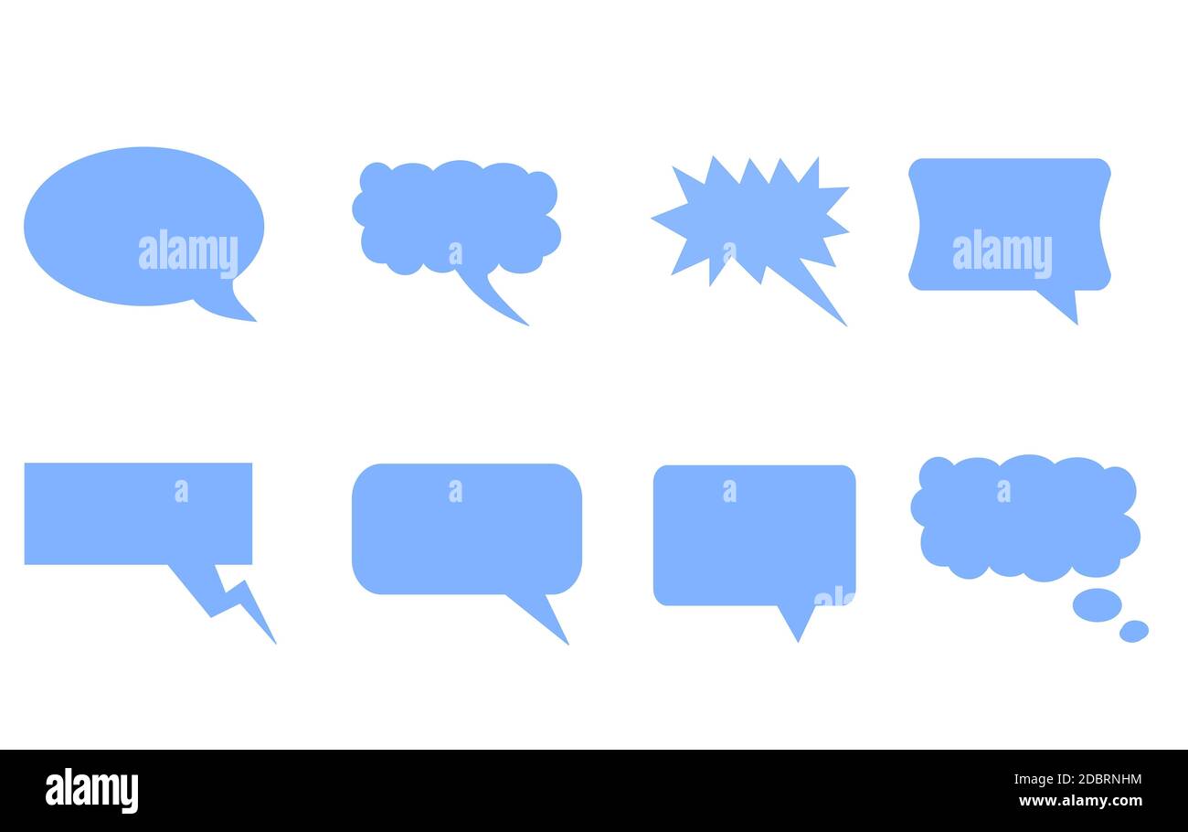 The illustration shows eight different speech bubbles. Digital Art ...