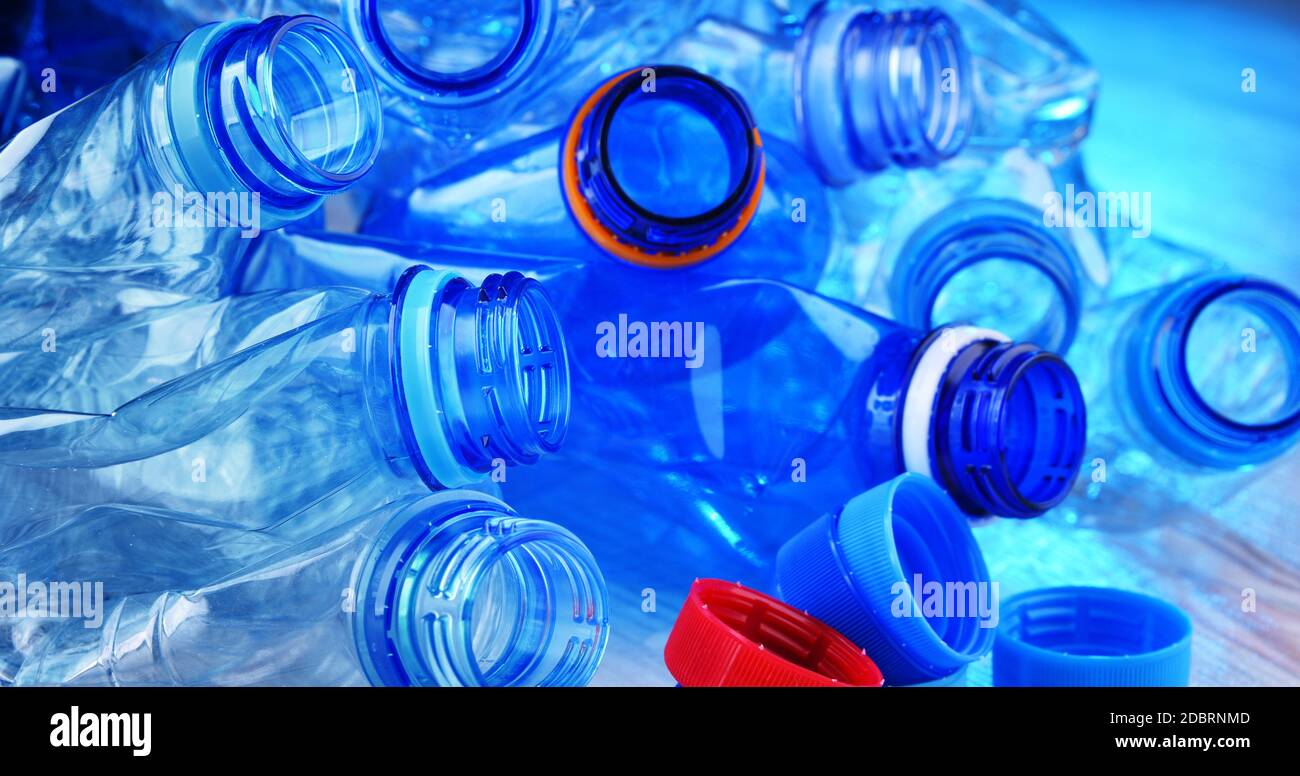 Composition with empty mineral water bottles. Plastic waste Stock Photo ...