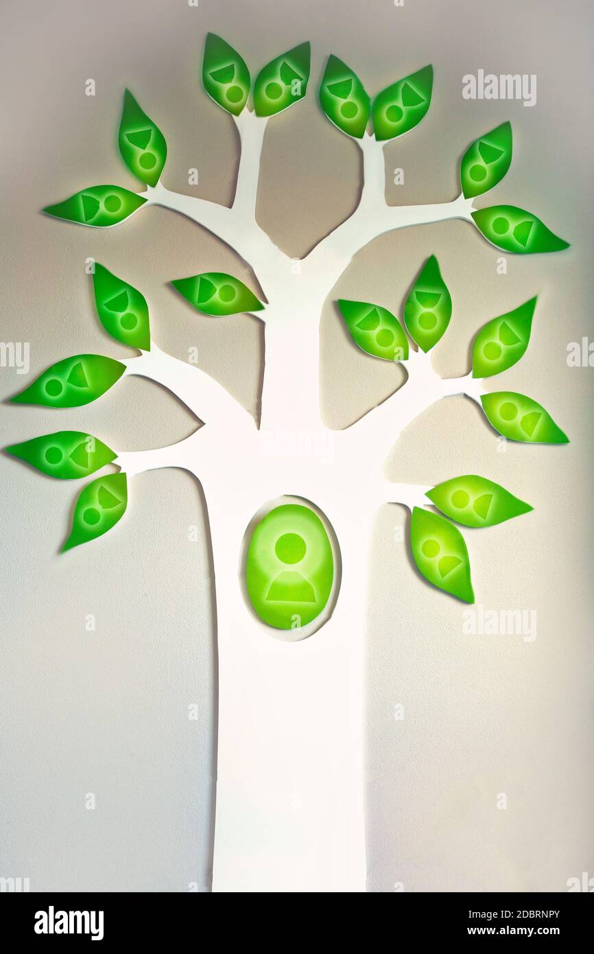 Image of Tree with green leaves with people, family tree or business ...