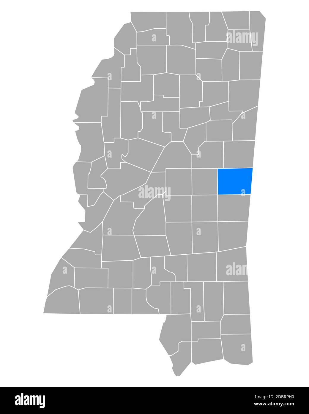 Map of Kemper in Mississippi Stock Photo - Alamy