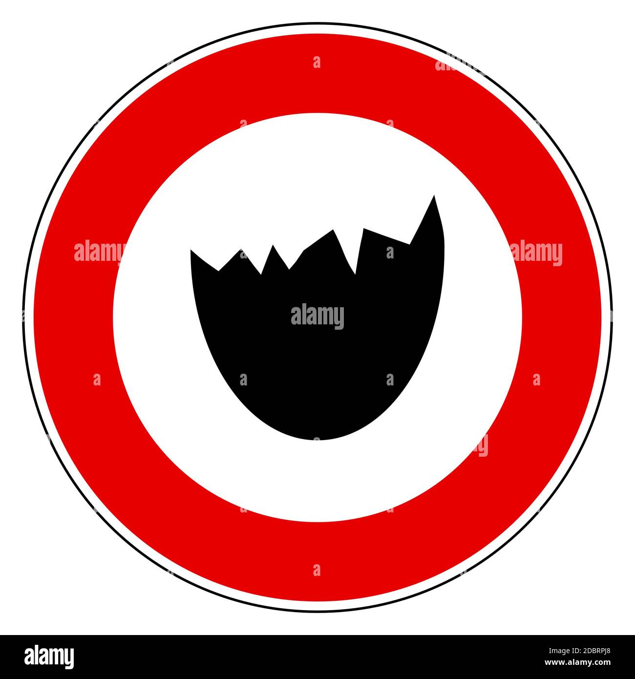 Egg shell and prohibition sign Stock Photo - Alamy