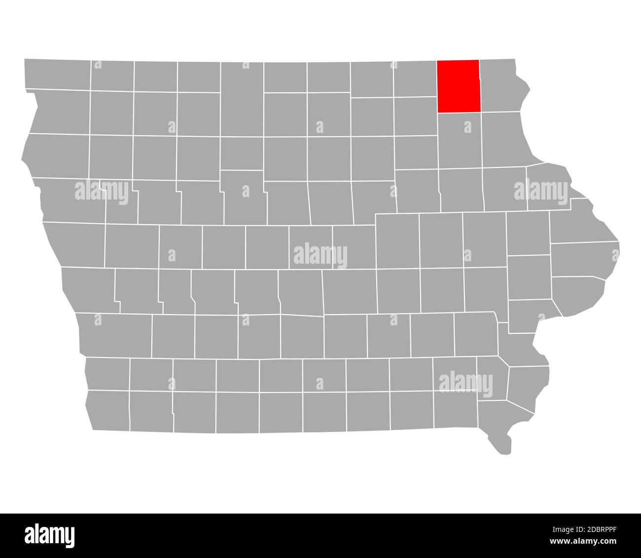 Map of Winneshiek in Iowa Stock Photo - Alamy