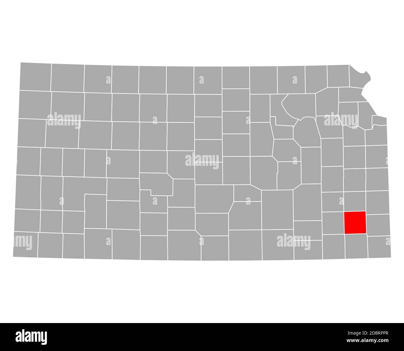 Map of Neosho in Kansas Stock Photo - Alamy