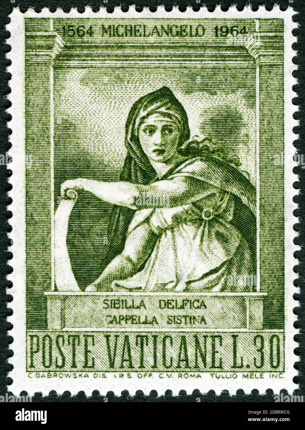 Vatican City, postage stamp dedicated to Michelangelo Buonarroti Stock ...