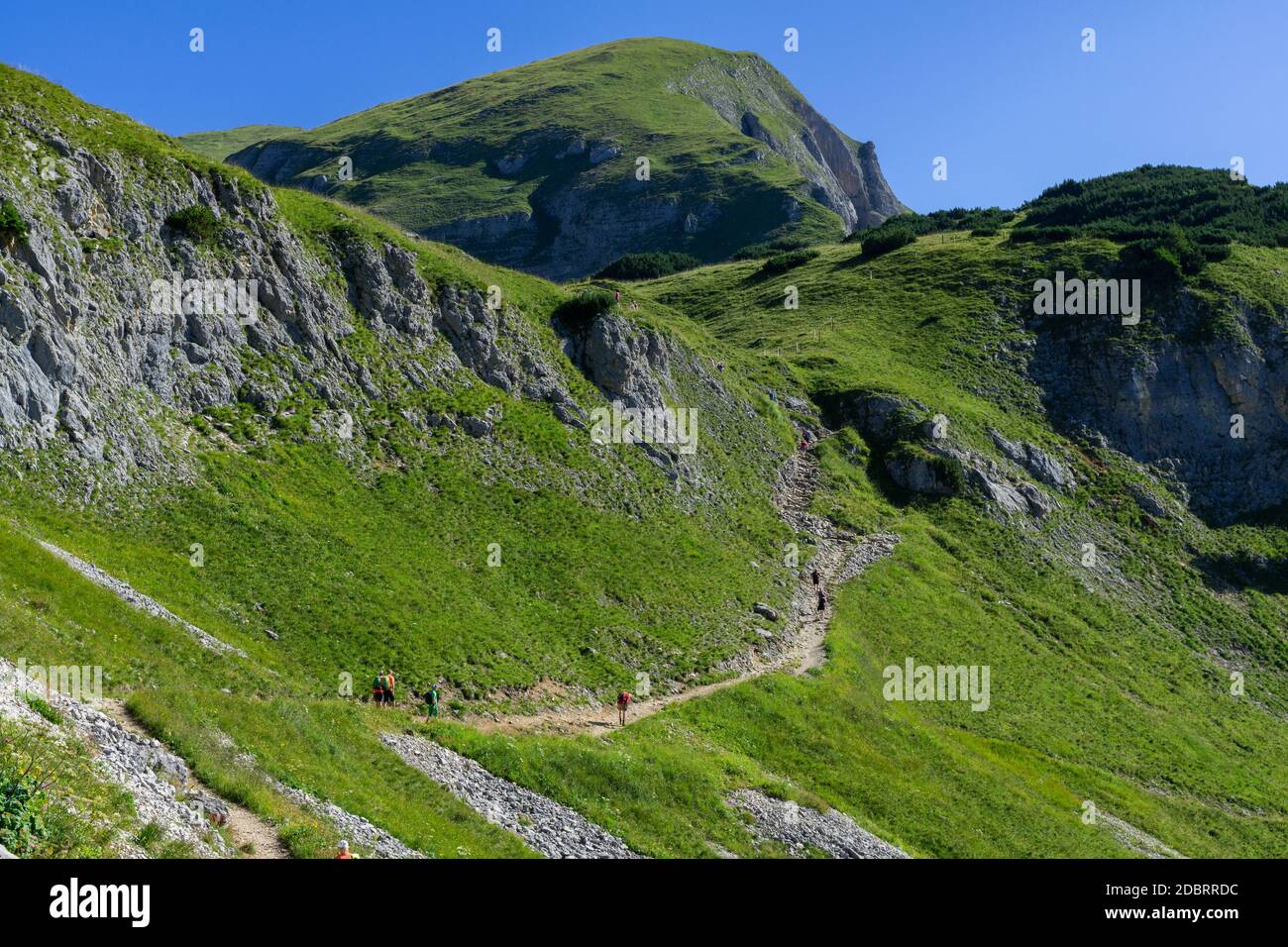Hiking on the Rofan Peak Stock Photo - Alamy