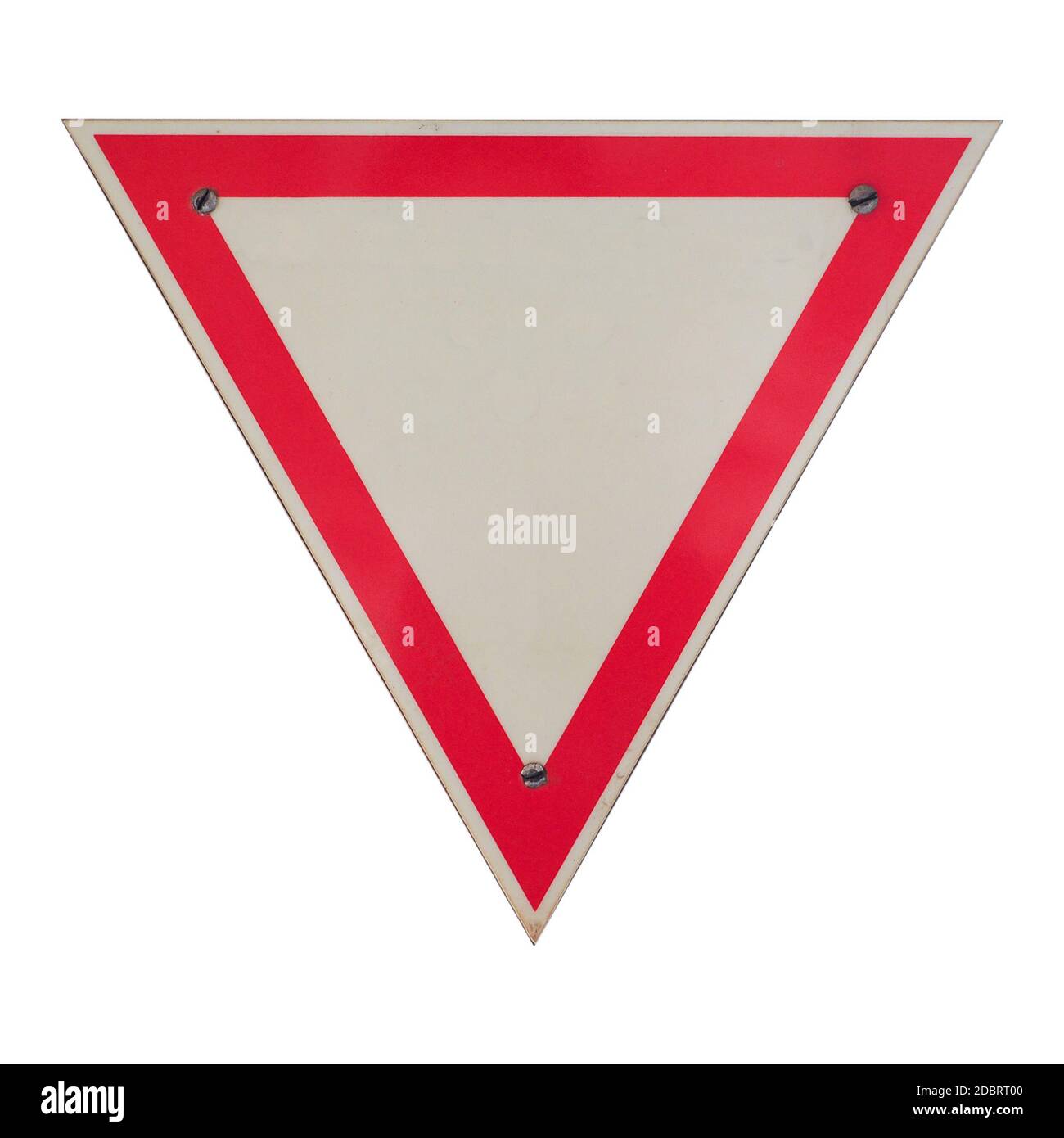 Regulatory signs, give way or yield traffic sign isolated over white ...