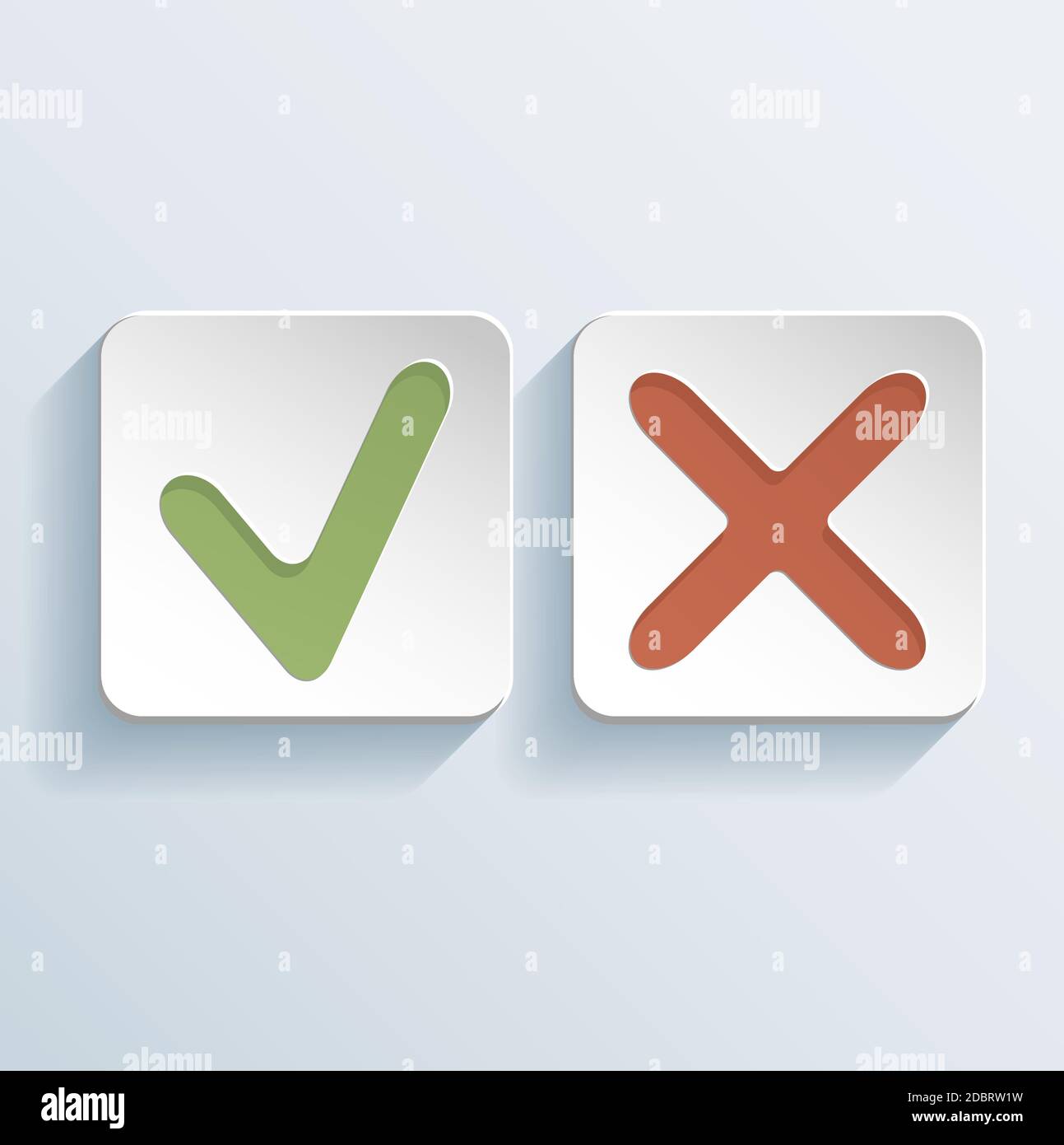 Tick And Cross Signs Icons with OK and red X objects vector ...