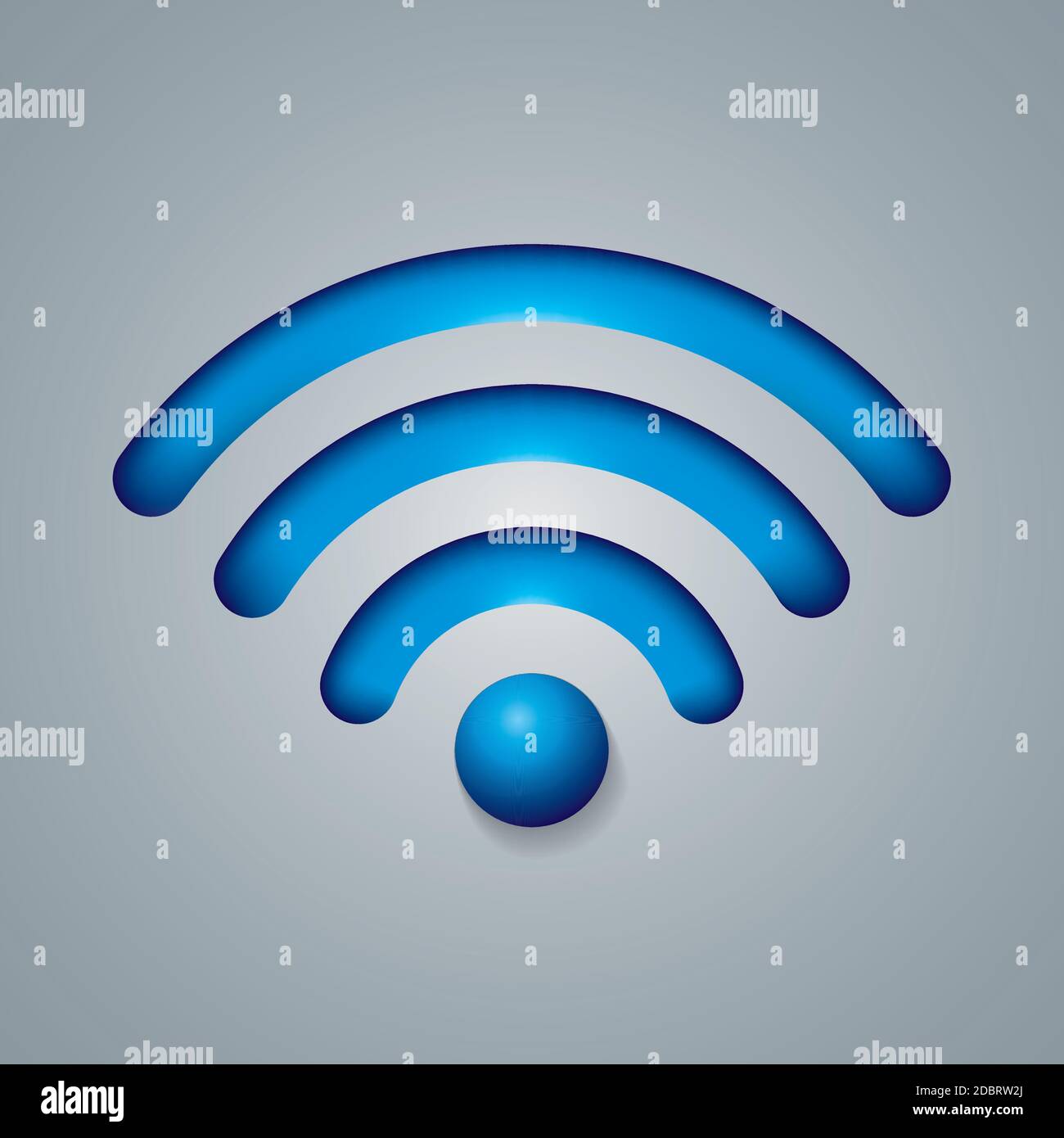 Wireless Network Symbol Object blue colored consisting of four elements ...
