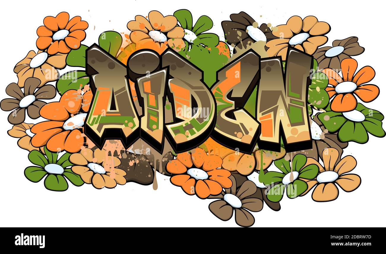 Aiden. A cool Graffiti styled logotype design. Legible letters aimed ...