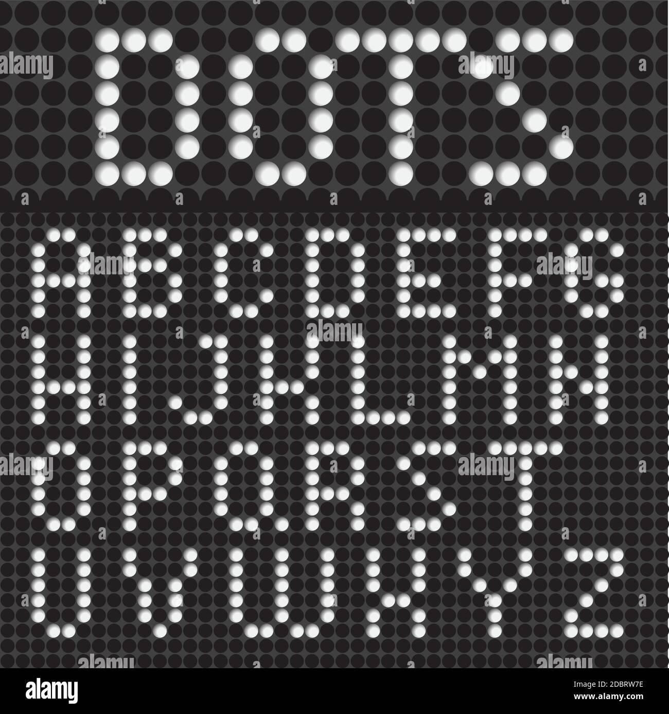 Dots Font Poster with white colored letters from alphabet on black ...