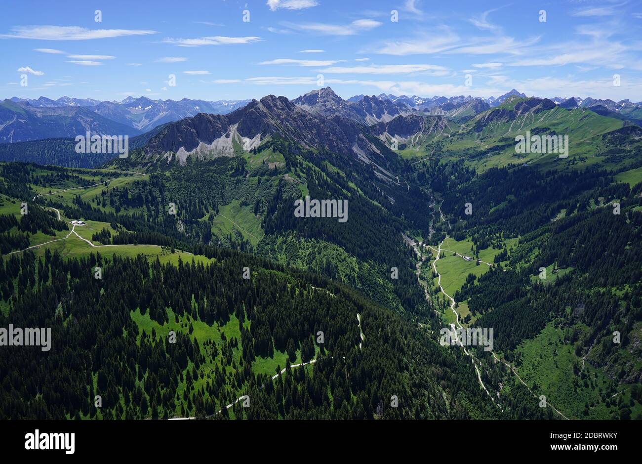 Aerial view of valleys and mountains in Tyrol / Austria Stock Photo - Alamy