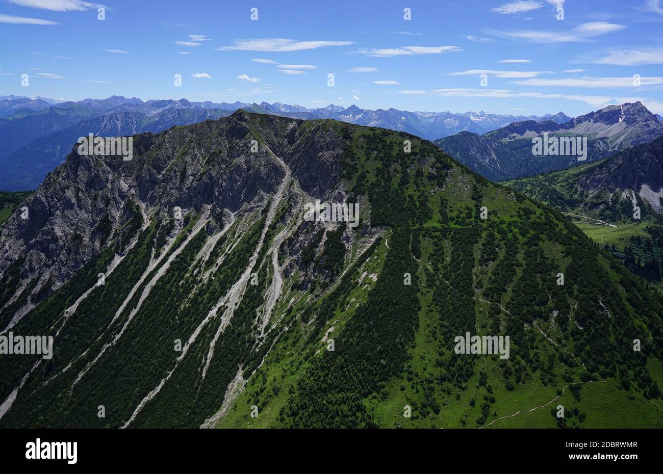 Aerial view of valleys and mountains in Tyrol / Austria Stock Photo - Alamy