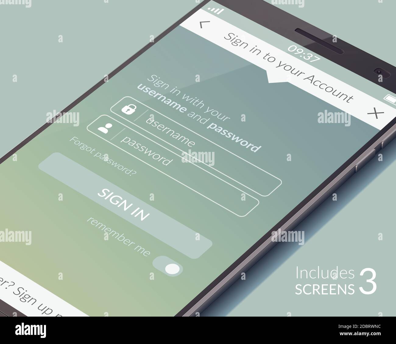 Realistic phone design concept with touch screen and mobile user ...