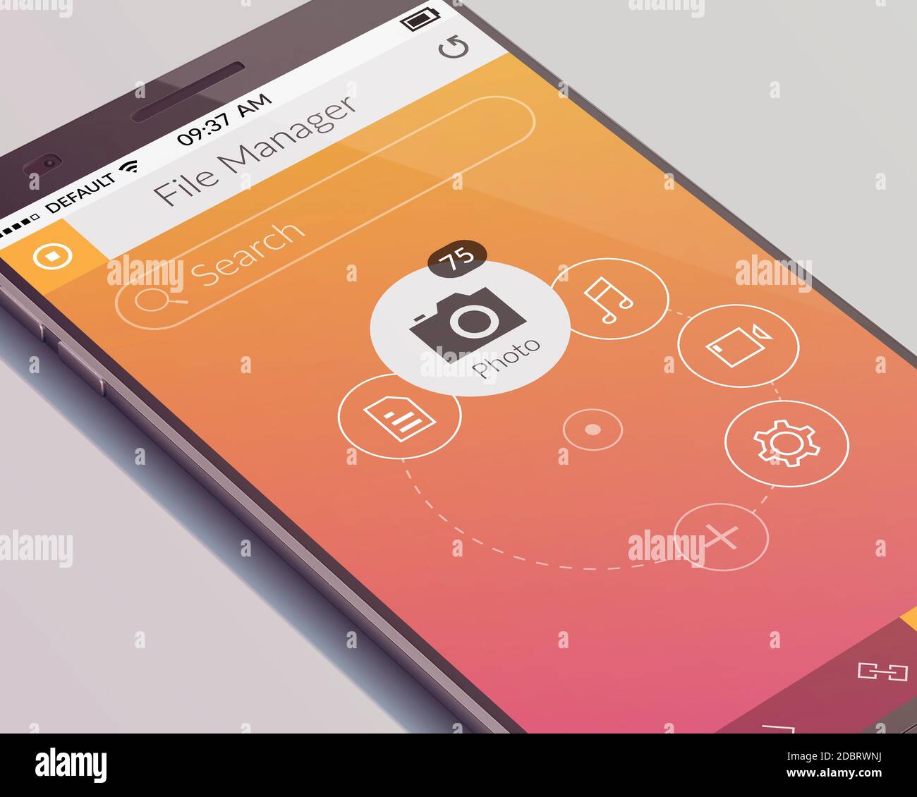 Realistic mobile screen design concept with modern user interface ...
