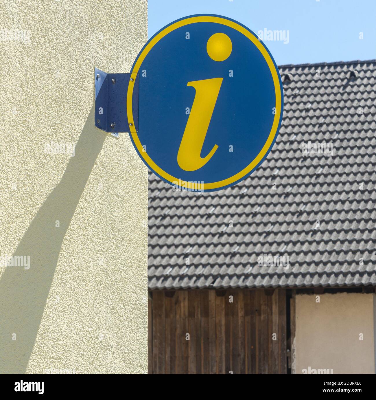 The Info point sign on the wall Stock Photo - Alamy