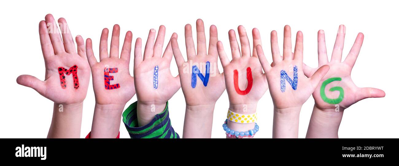 Children Hands Building Colorful German Word Meinung Means Opinion ...